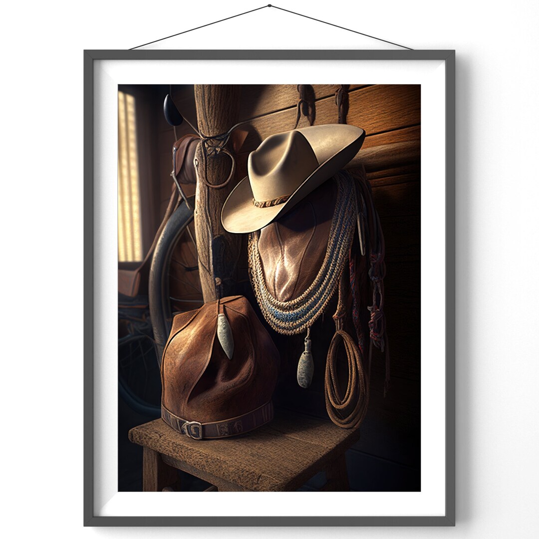 Country Western Poster Art | Matte Vertical Cowboy Wall Decor | Wild ...