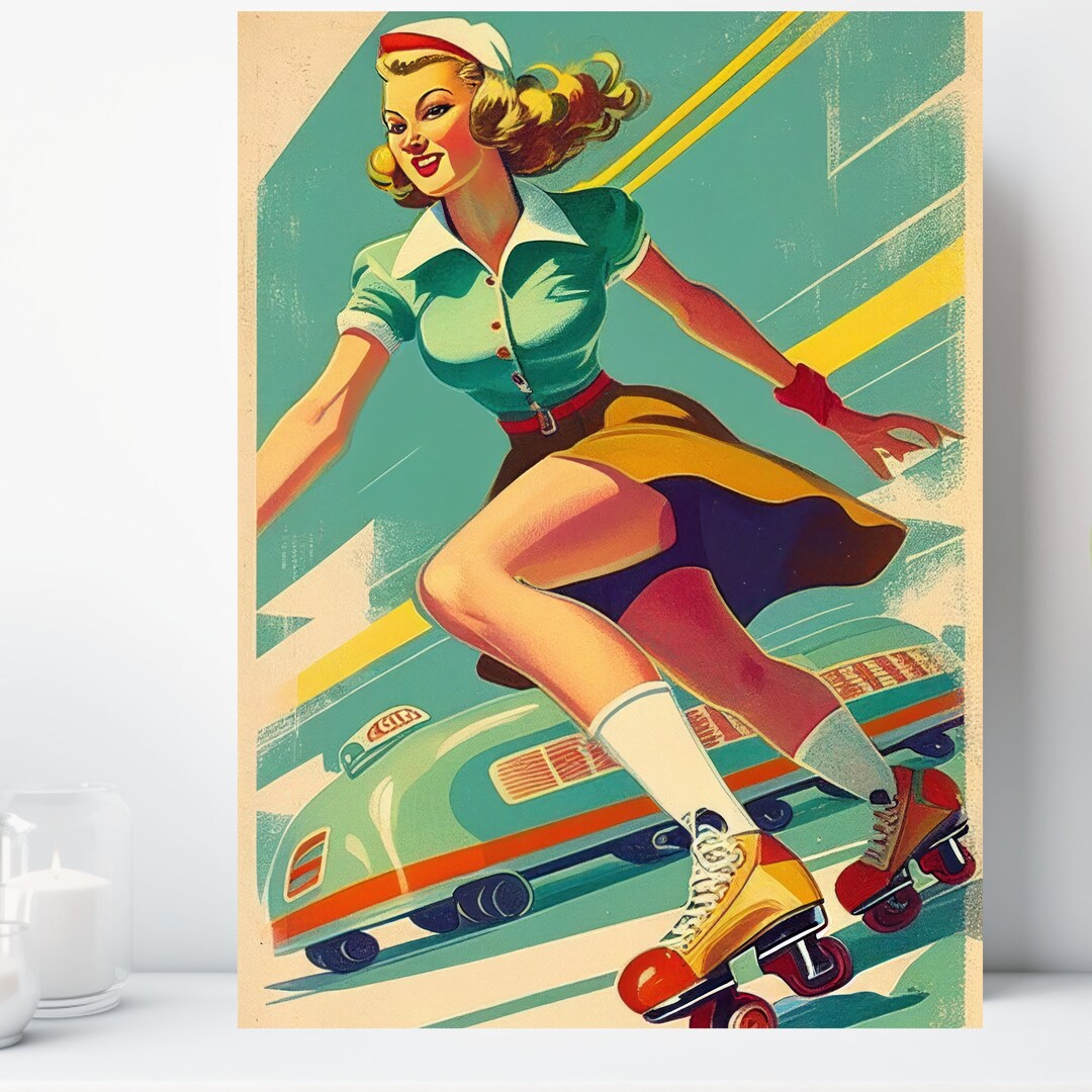 50s Wall Art - 1950s Retro Canvas Print, Wrapped Canvas, Vintage Decor ...