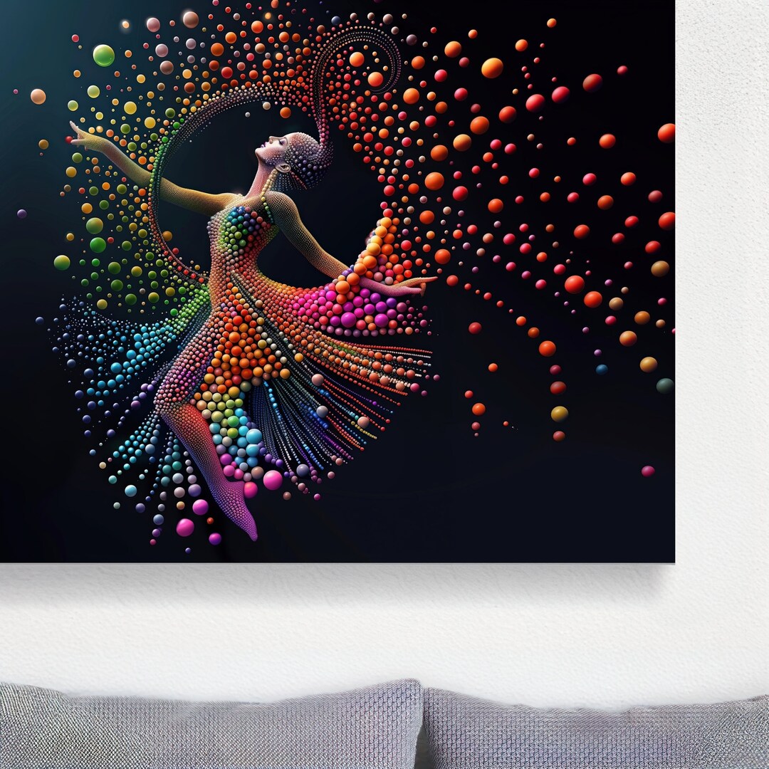 Sphere Dancer Canvas Print, Ballerina Art, Rainbow Painting, Ready to ...