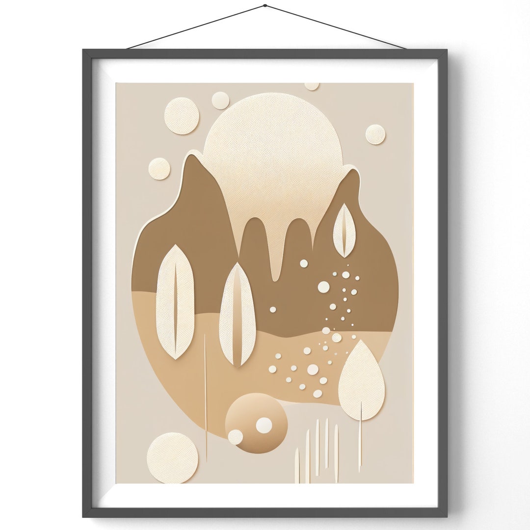 Boho Abstract Poster, Matte Vertical Posters, Minimalist Wall Art ...