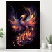 Phoenix Canvas Wall Art, Wrapped Canvas, Fantasy Bird Art, Ready to ...