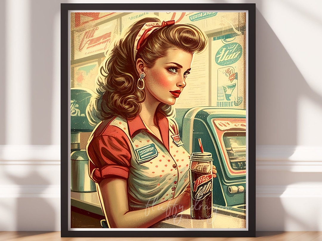 50s Art Print | 1950s Digital Download | Retro Wall Decor | Vintage ...