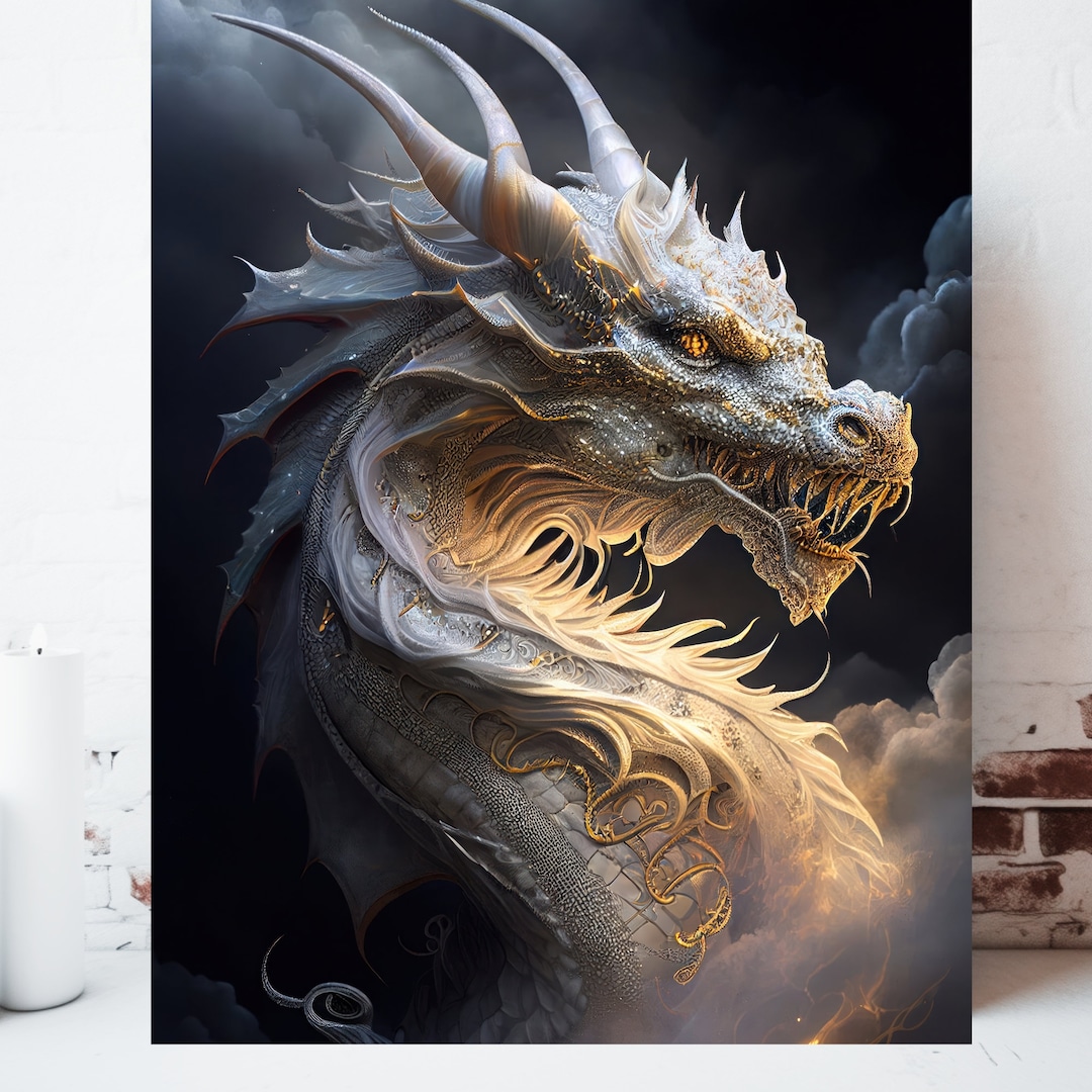 Dragon Canvas Wall Art, Wrapped Canvas, Whimsical Wall Art, Dragon ...