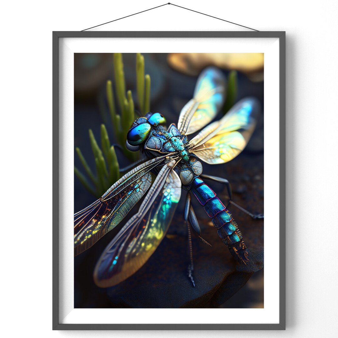 Dragonfly Poster | Colorful Insect Wall Art | Matte Vertical Nature ...