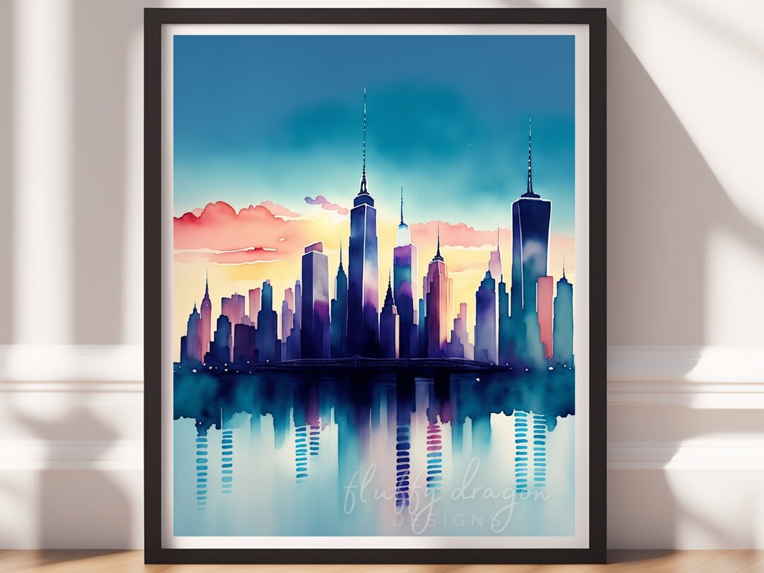 Colorful Cityscape Art Print: Modern Home Decor (digital Download) - Etsy