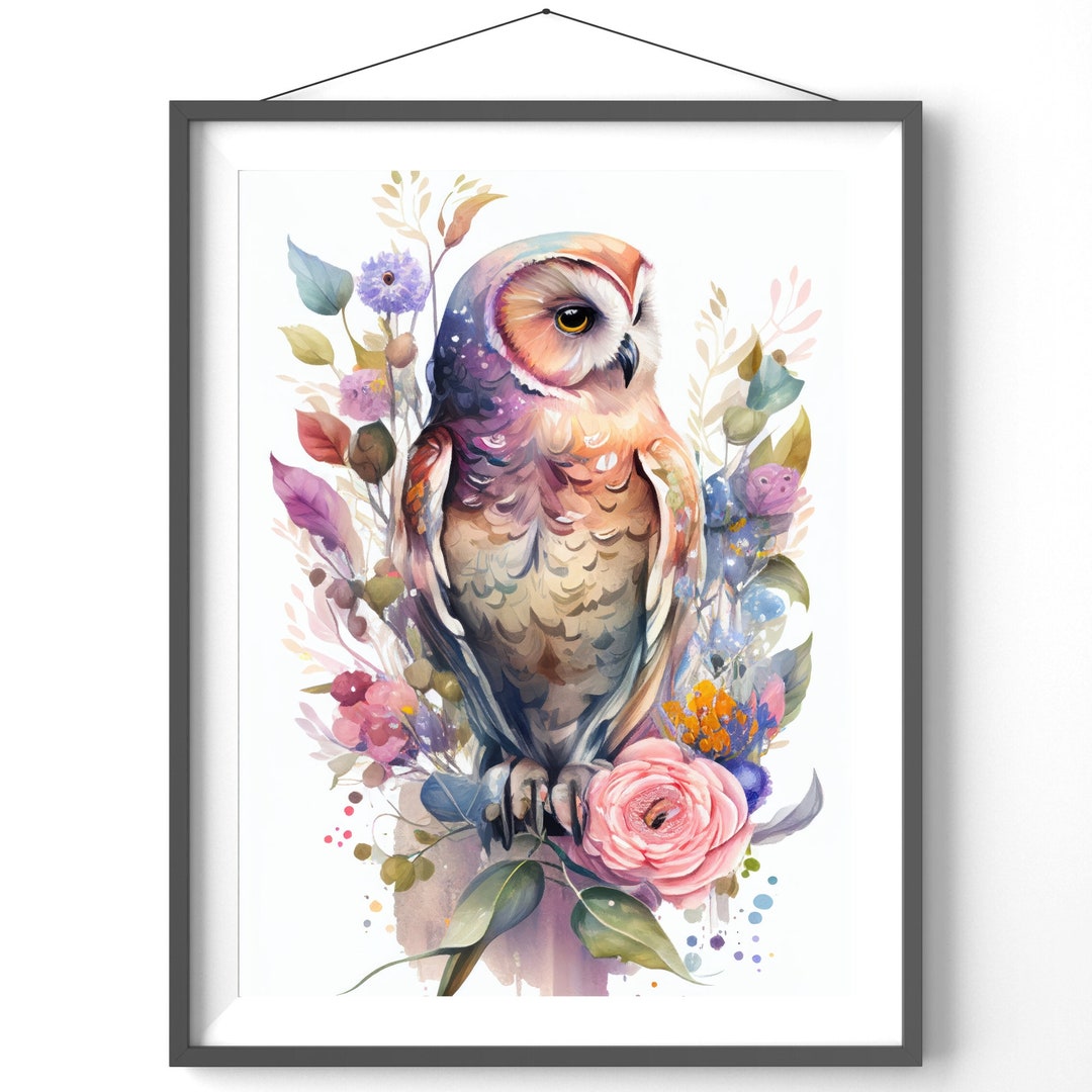 Owl Poster - Matte Vertical Wall Art, Animal Decor for Owl Lovers ...