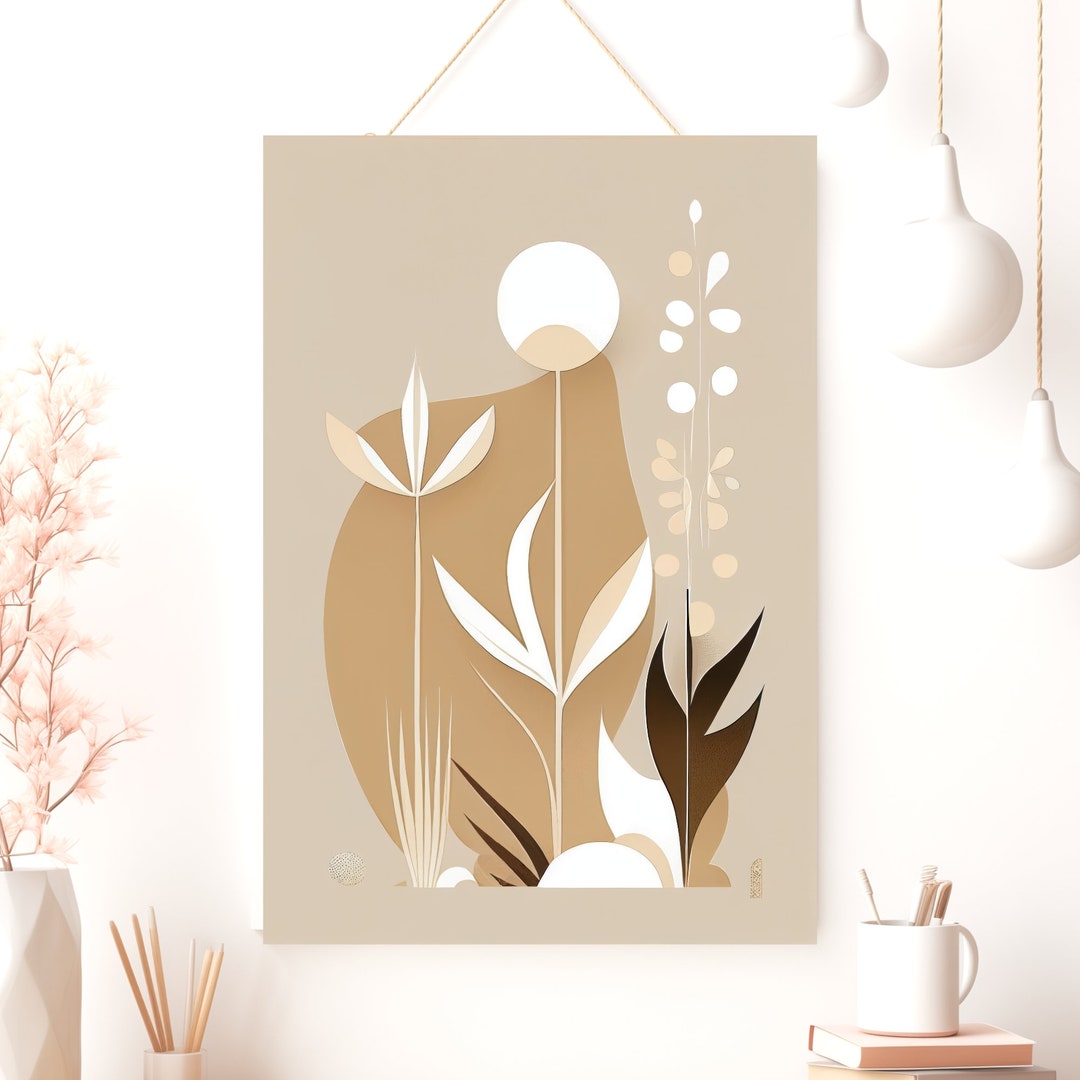 Boho Abstract Poster, Matte Vertical Posters, Minimalist Wall Art ...