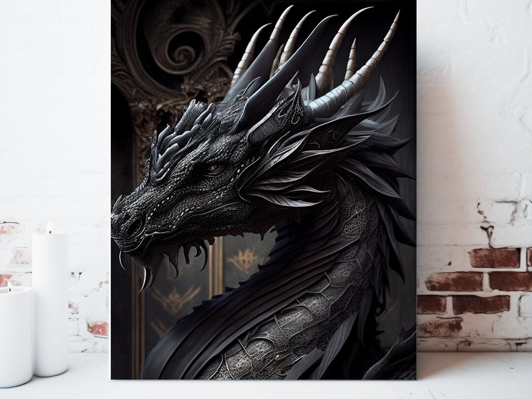 Dragon Canvas Wall Art, Wrapped Canvas, Whimsical Wall Art, Dragon ...