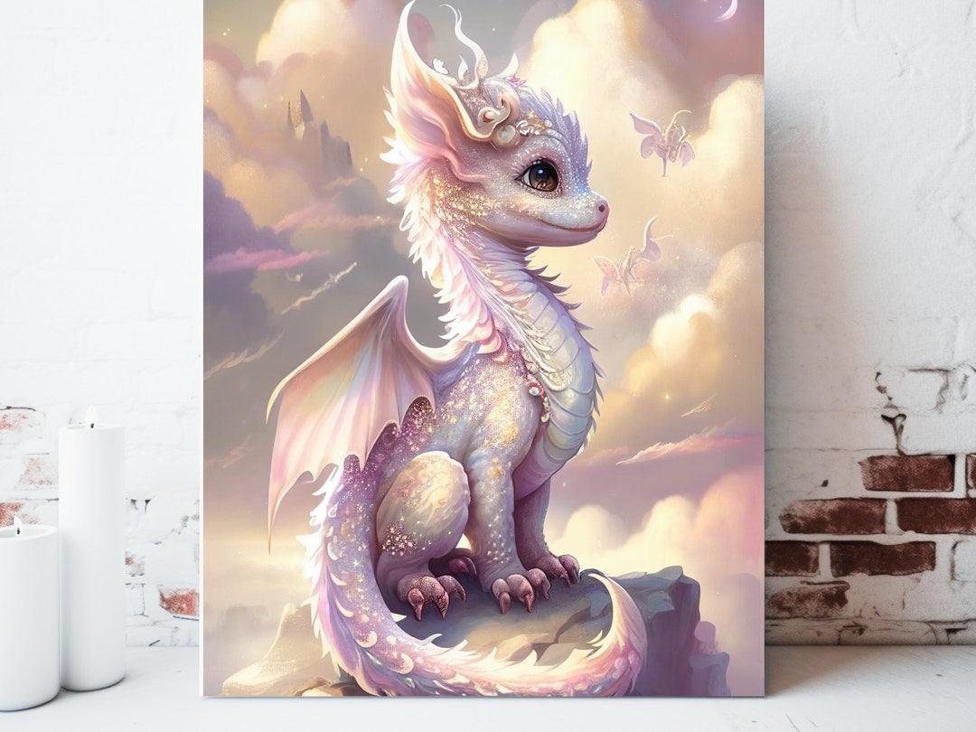 Dragon Canvas Wall Art, Wrapped Canvas, Whimsical Wall Art, Dragon ...