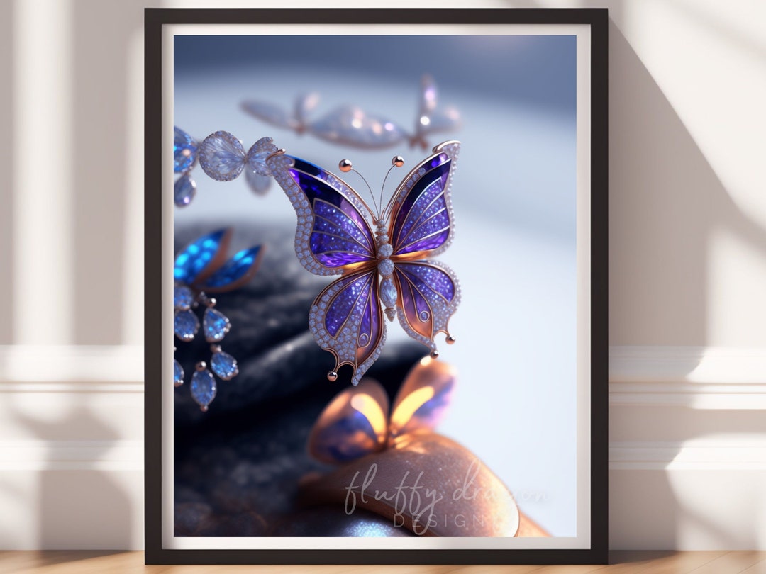 Digital Download Bejeweled Butterfly V9 Printable Art Digital Print ...