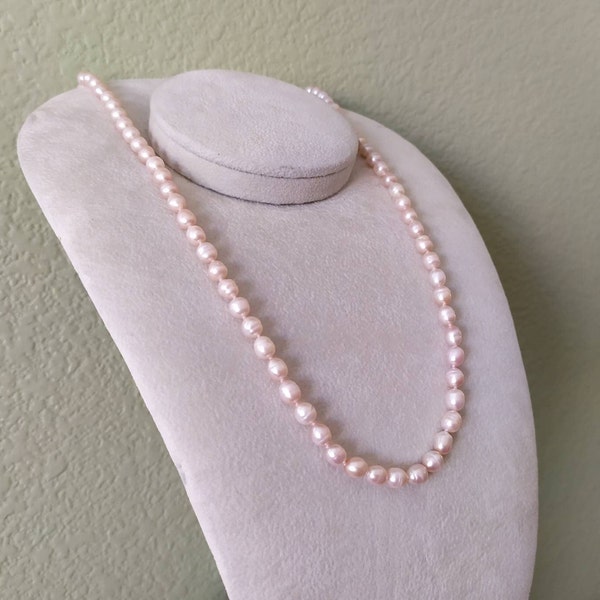 Pink Pearl Necklace - Etsy