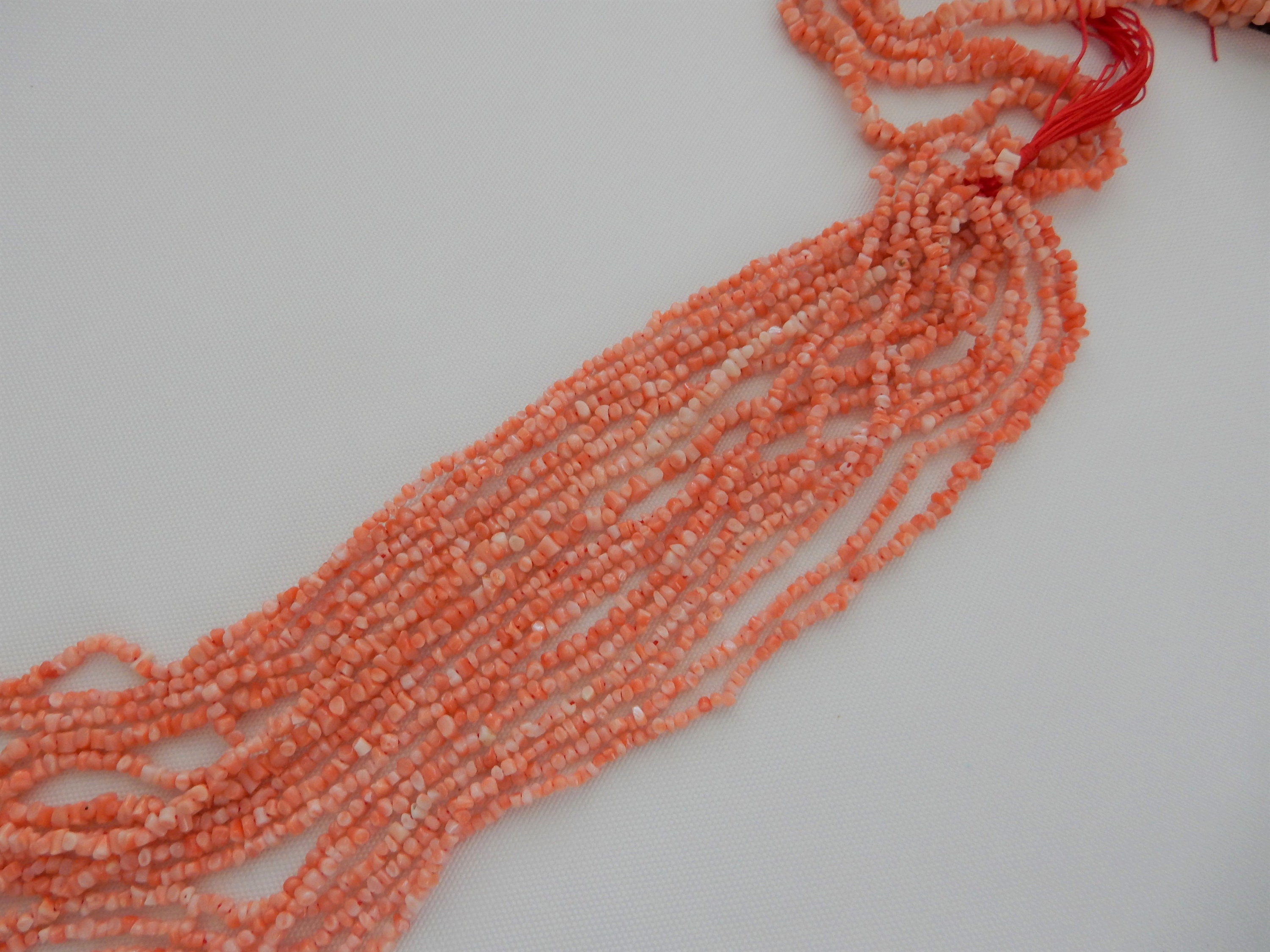 Natural Coral Chip Bead Strand Tiny Coral Chip Beads Pink - Etsy