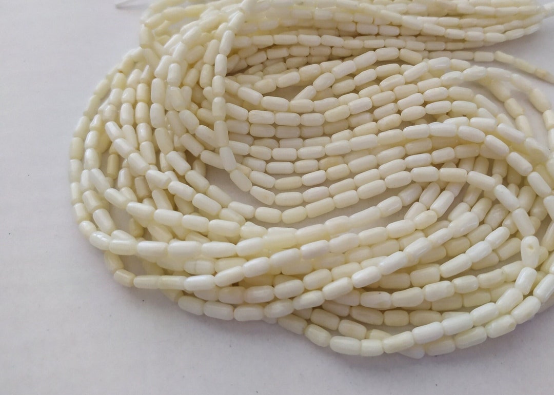White Coral Beads, Tiny Small 1.5x4.5mm-2.8x5.5mm, White Coral Stick ...