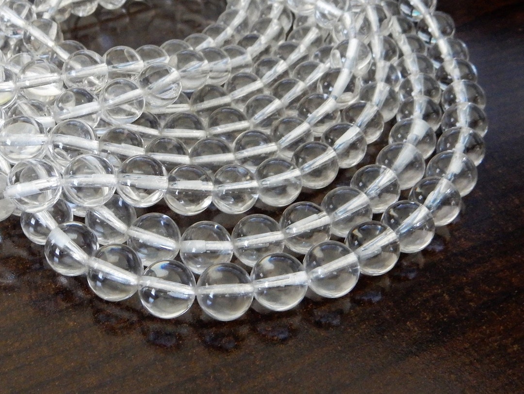 Clear Quartz Crystal Beads, 8mm, 10mm, 4mm Real Rock Quartz Crystal ...
