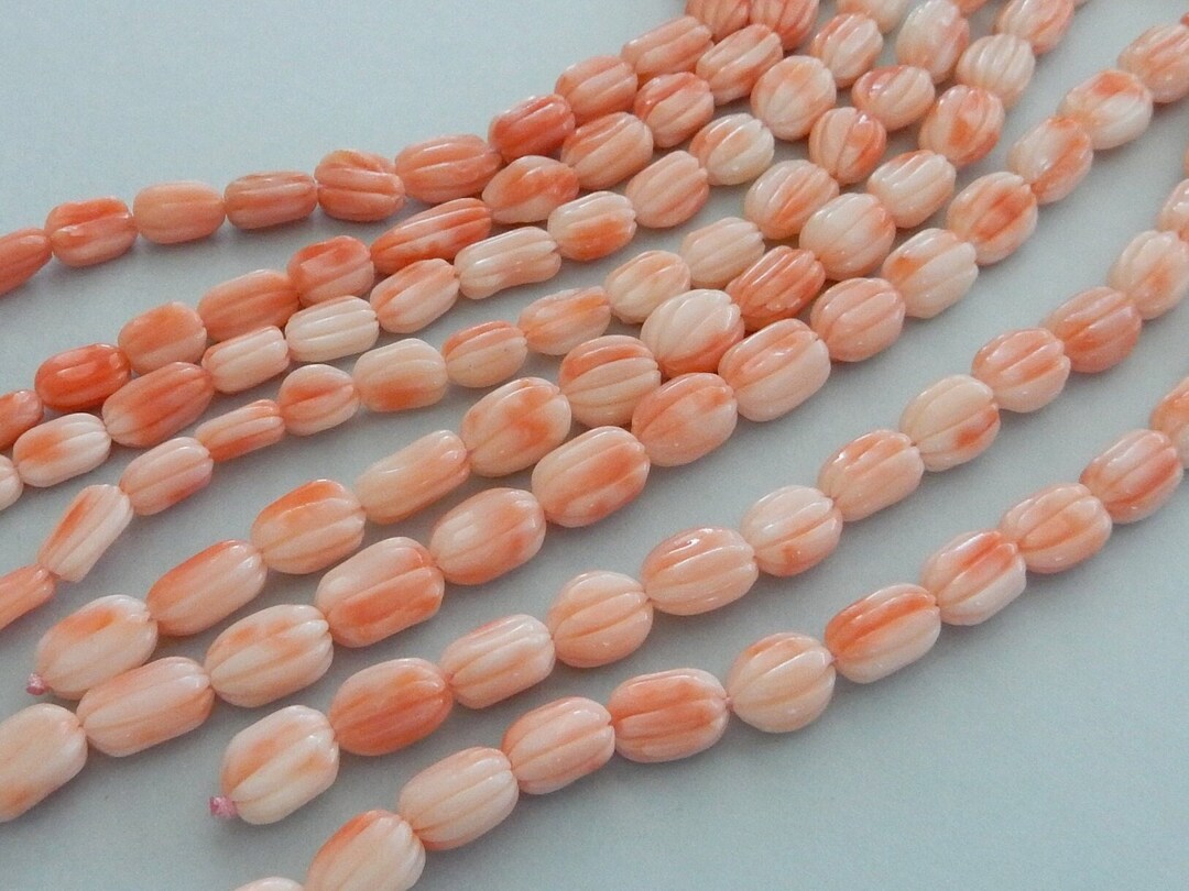 Natural Coral Beads, 15" Graduated Beads Loose Strand, 6mm 8mm 10mm ...