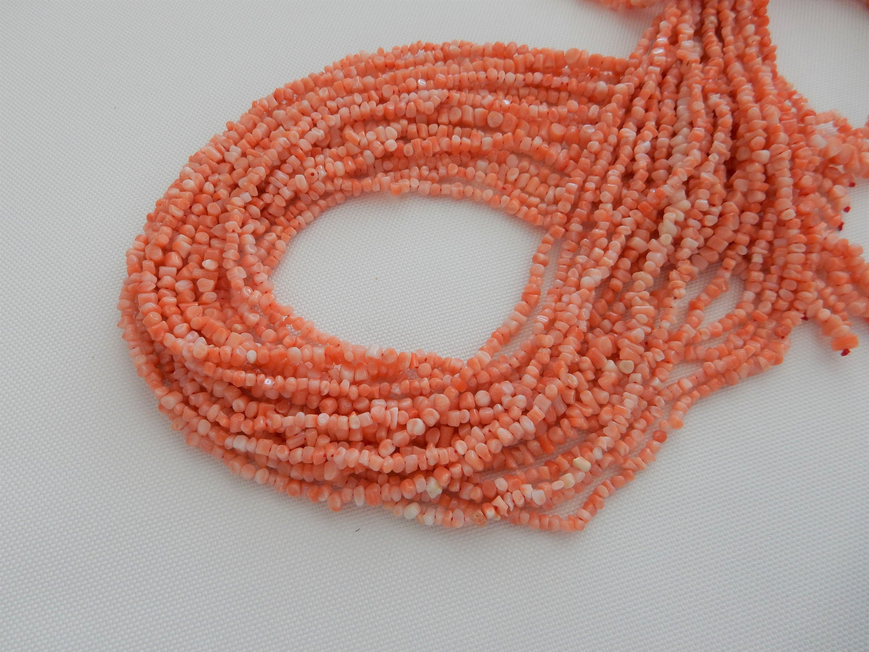 Natural Coral Chip Bead Strand Tiny Coral Chip Beads Pink - Etsy