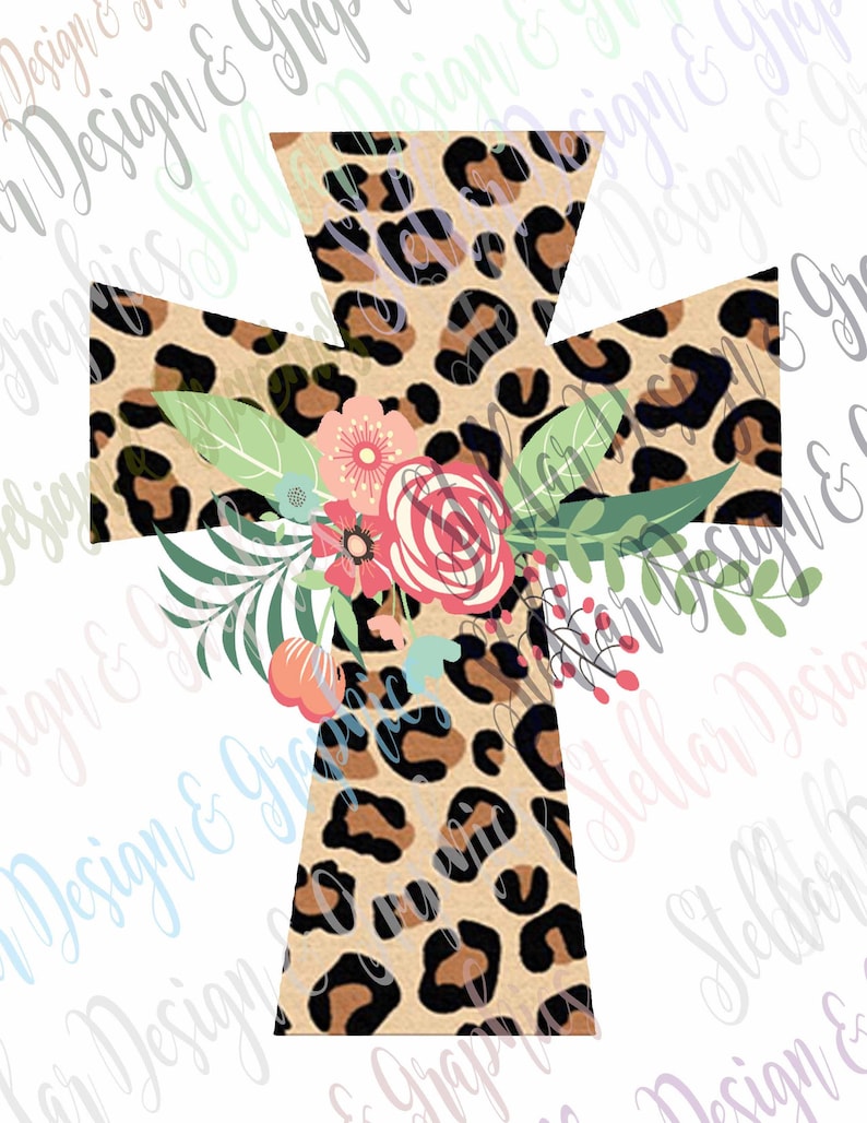 Leopard Floral Cross - Etsy
