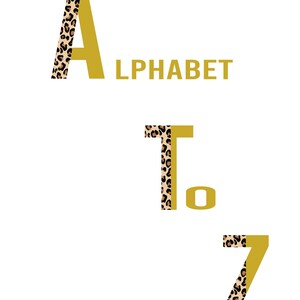 Tri Color Leopard Alphabet Gold, Dusty Blue, Tan - Etsy