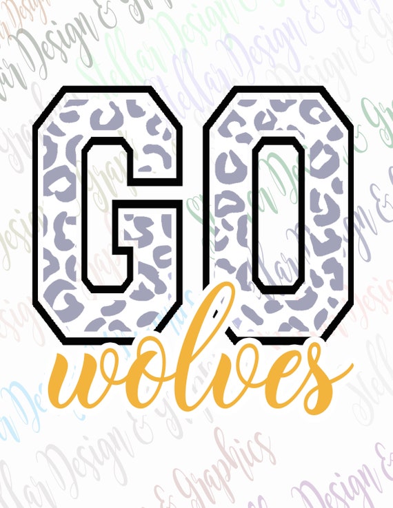 Go Wolves Black and Gold Leopard PNG - Etsy