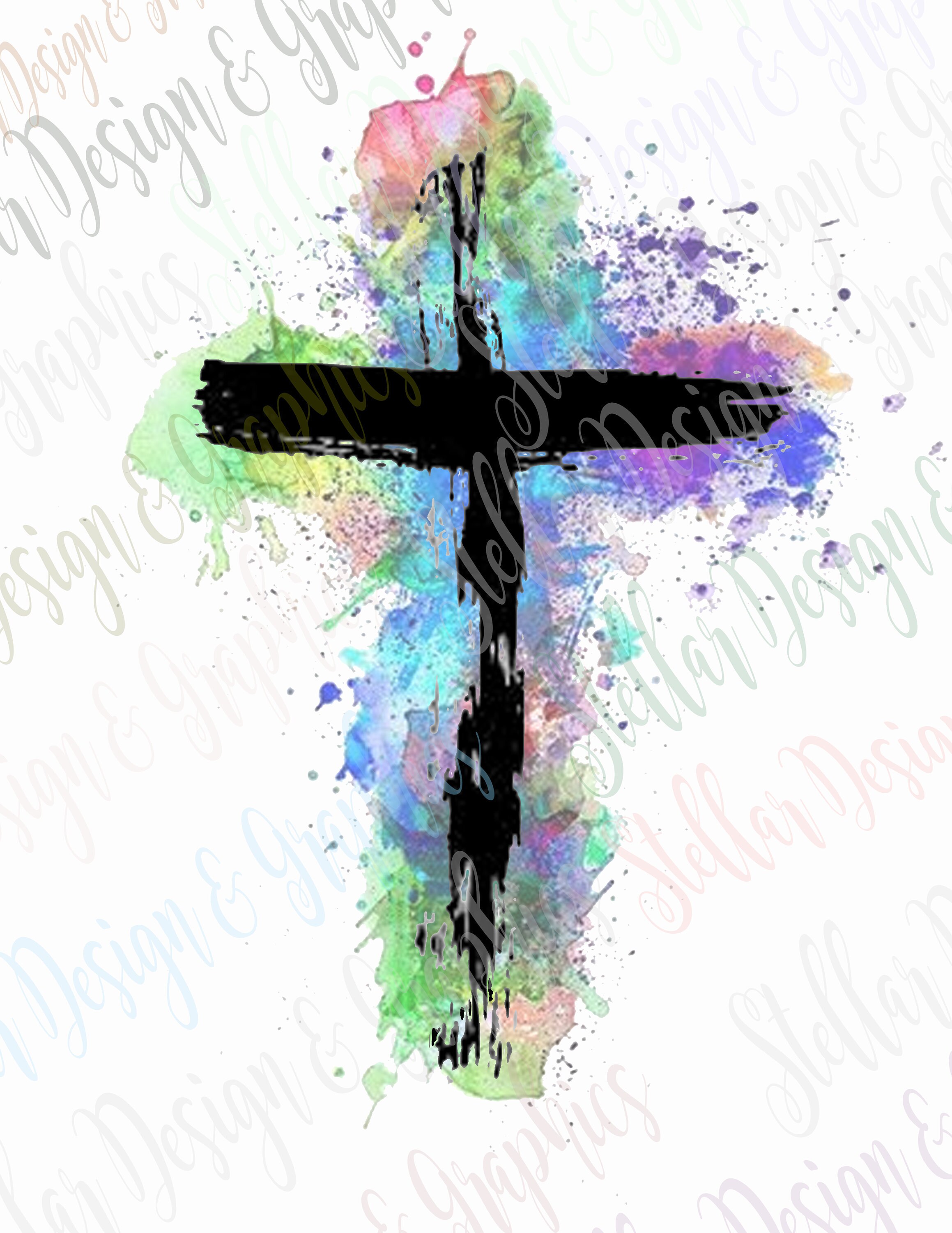 Watercolor Cross | Etsy