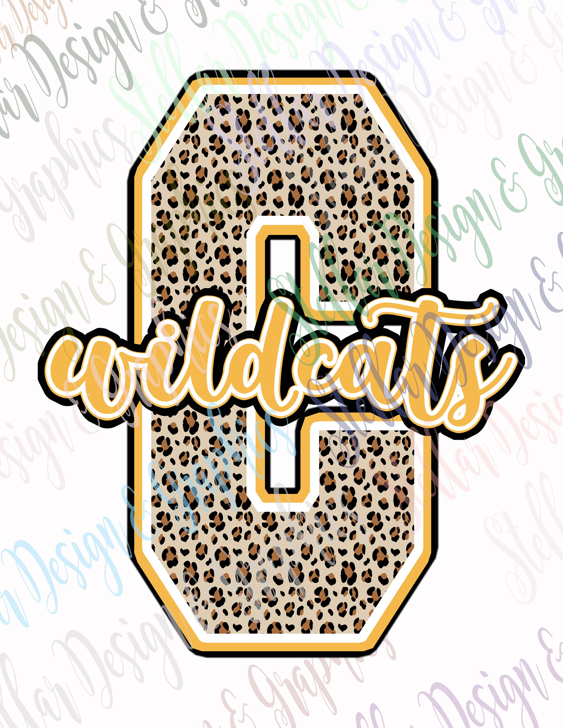 Black and Gold PNG C Leopard Wildcats Varsity Letters Art ...