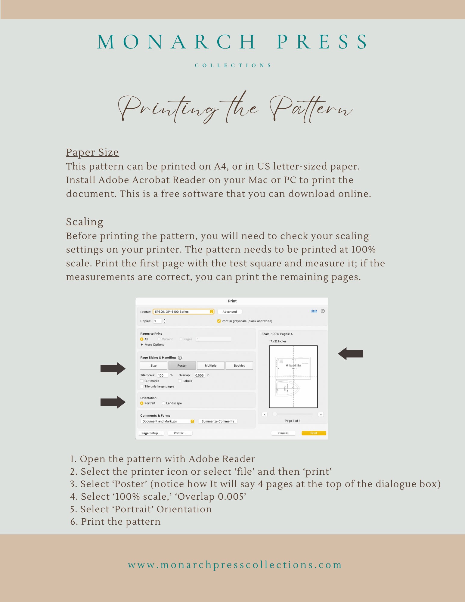 6 Panel Hat PDF Sewing Pattern for DIY Sewing and Crafting Free Follow ...