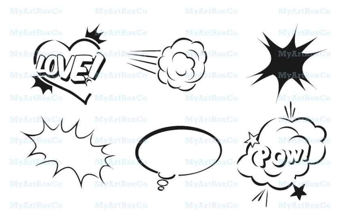 Pop Art Stencils, Comic Book Stencils. Superhero Stencil. Love Pow SVG ...