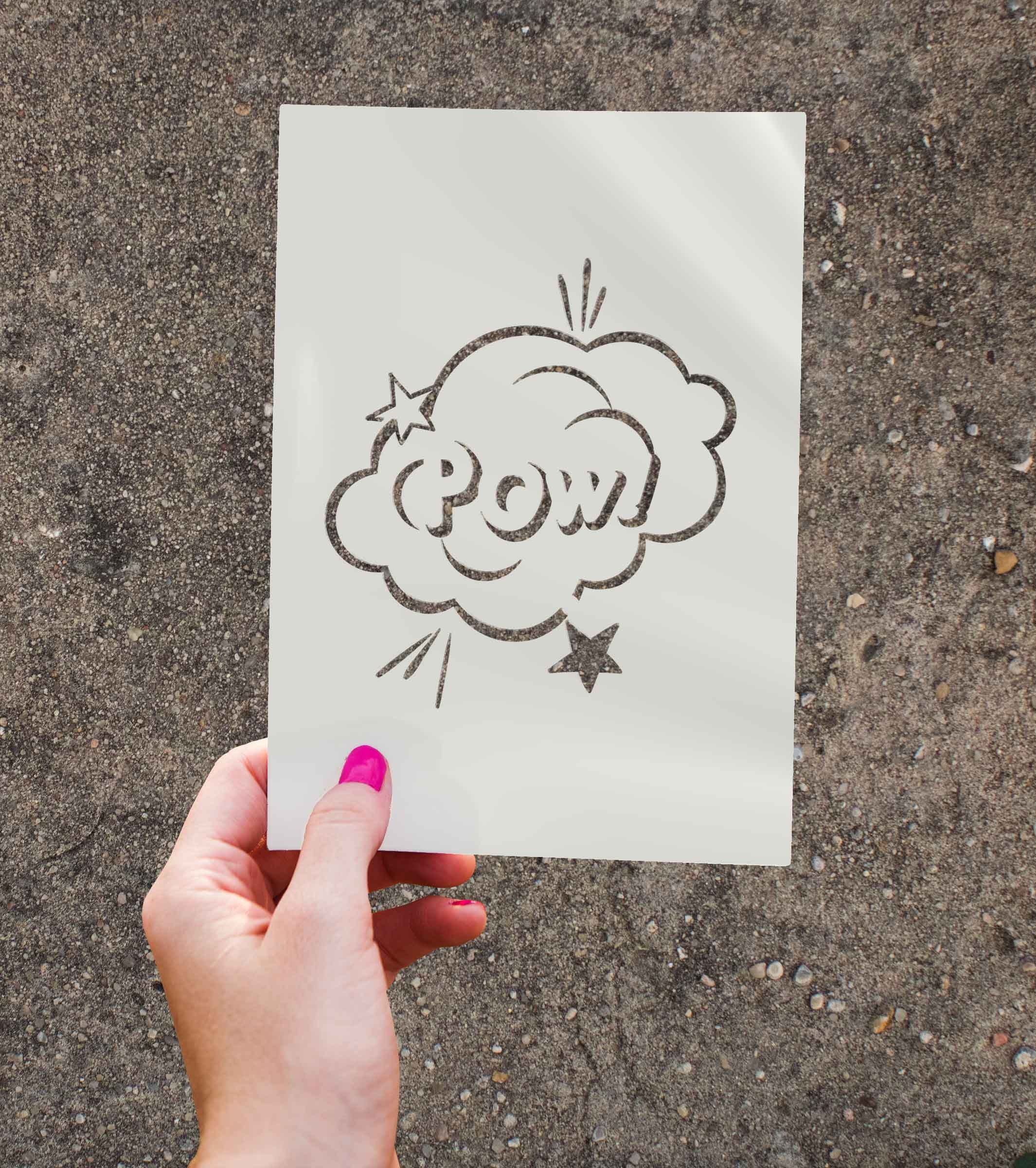 Pop Art Stencils, Comic Book Stencils. Superhero Stencil. Love Pow SVG ...