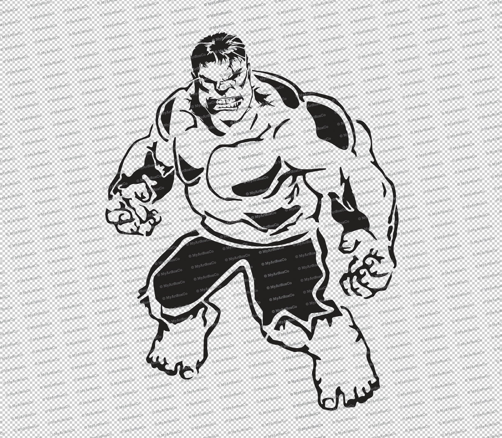The Hulk & Logo Stencils, Superhero. Reusable Mylar Stencil. Cricut ...