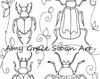 Printable CREEPY Crawlers/bugs Coloring Page Digital File - Etsy
