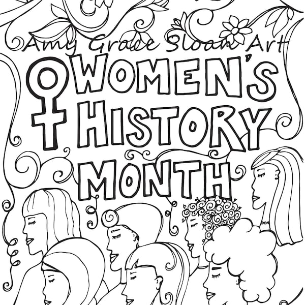 Women in History Coloring Page Printable - Etsy