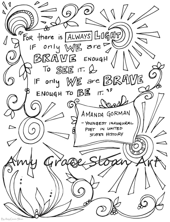 Amanda Gorman Quote Coloring Page | Etsy