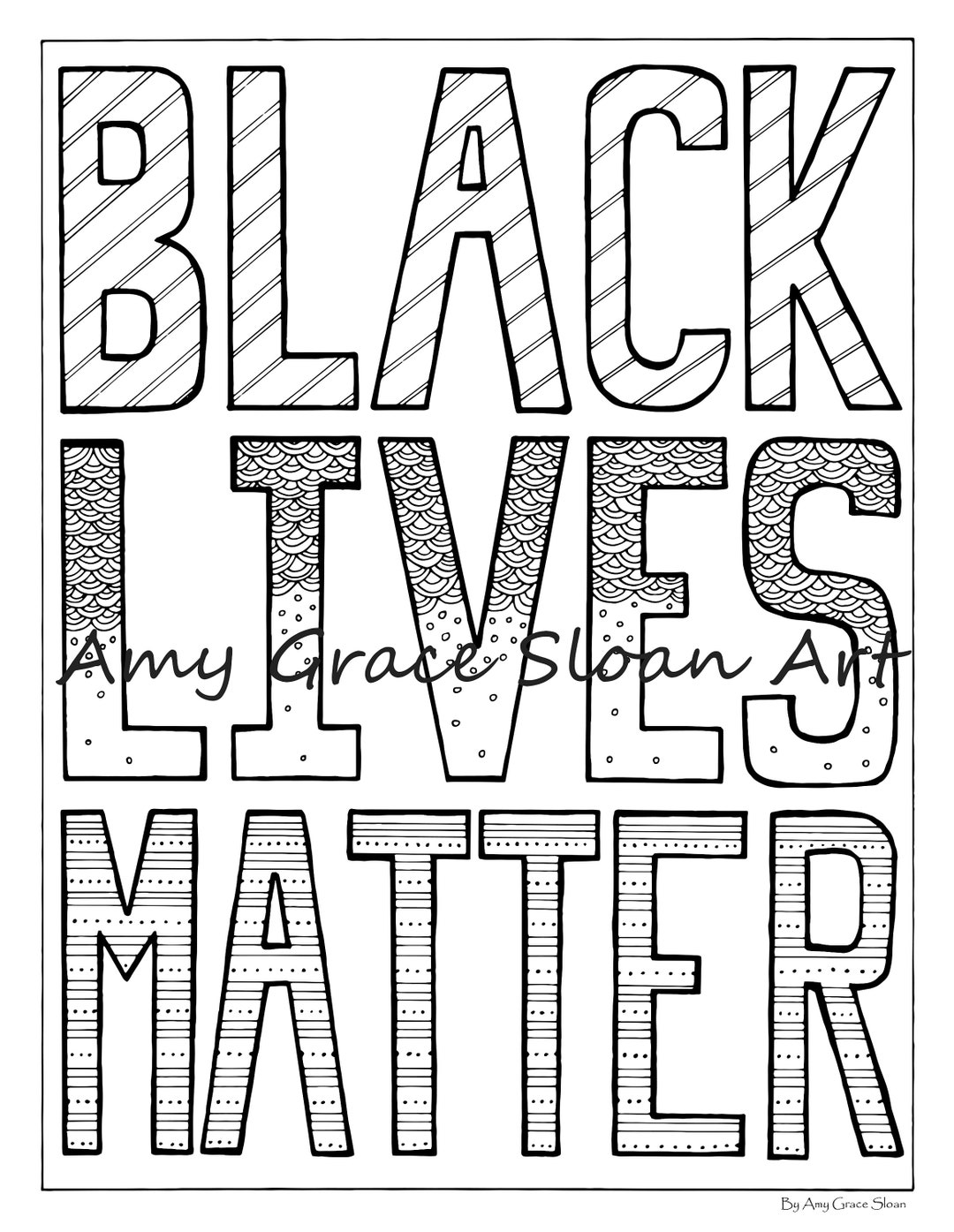 Black Lives Matter Coloring Page - Etsy