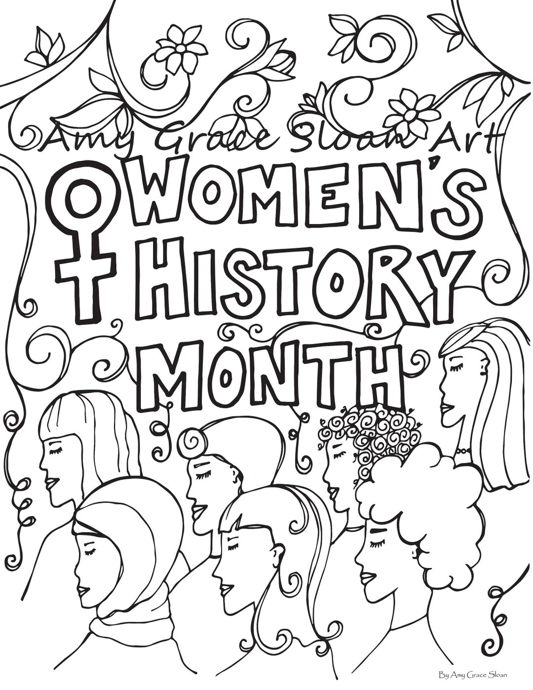 Women's History Coloring Page - Etsy