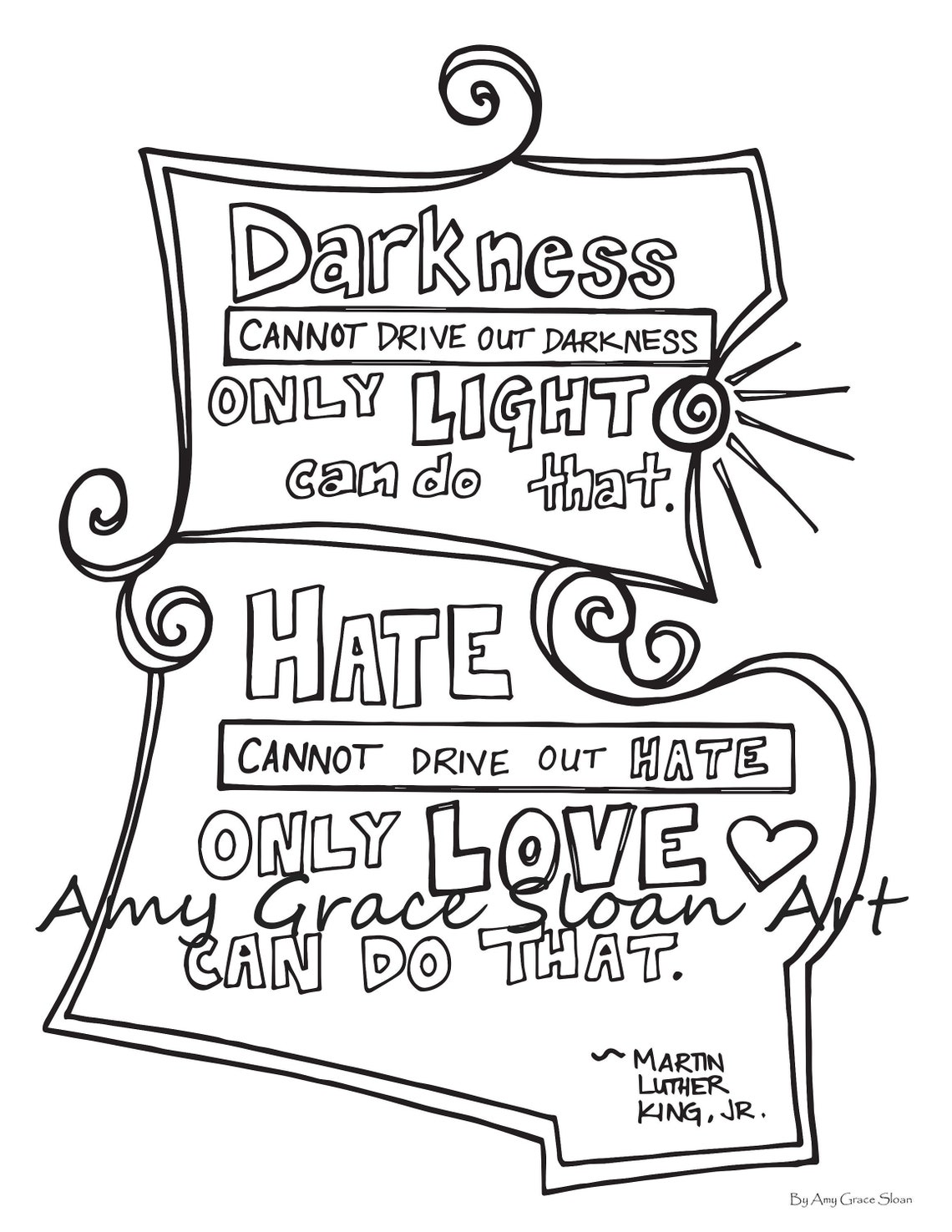 MLK Jr. Quote Coloring Page - Etsy