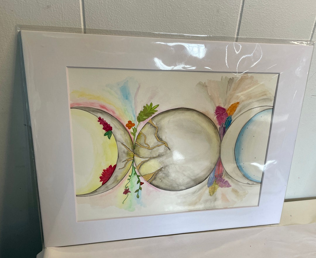 Kintsugi Triple Goddess Original Watercolor Painting - Etsy