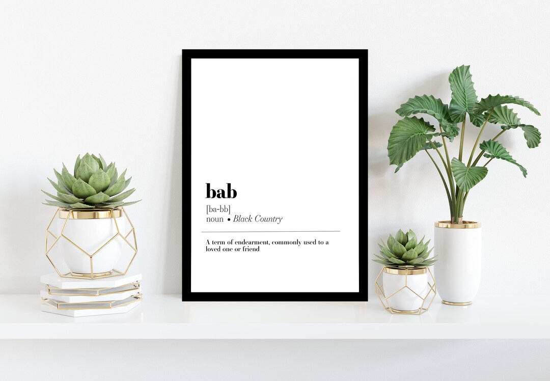 Bab Definition Print Wall Art Print Black Country Print Definition ...