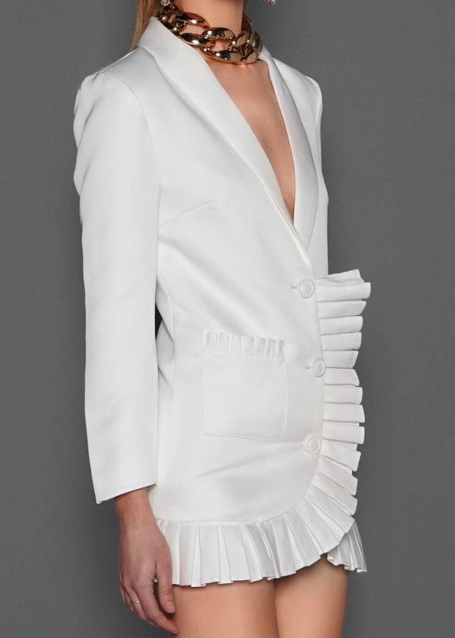 Ruffled Scallop Blazer - Etsy