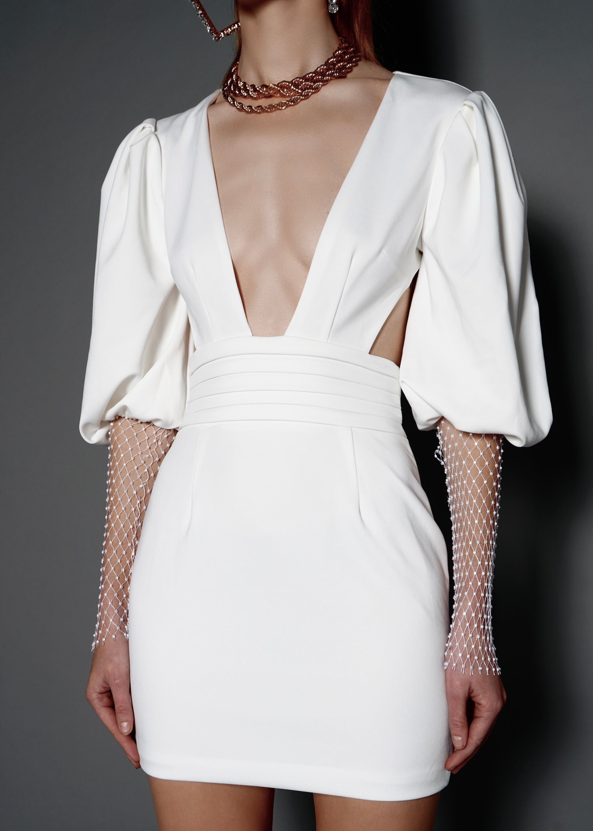 Crystal Mesh Ballon Sleeve Mini Dress - Etsy