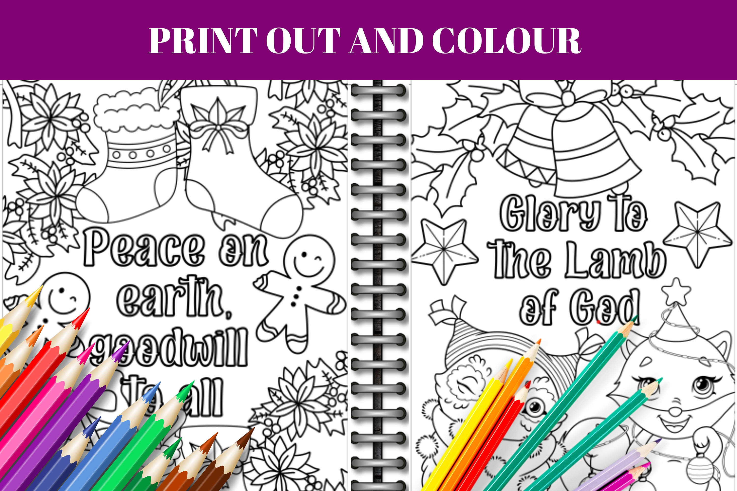 40 Pack Christmas Bible Verse Coloring Pages - Printable Bible Coloring ...