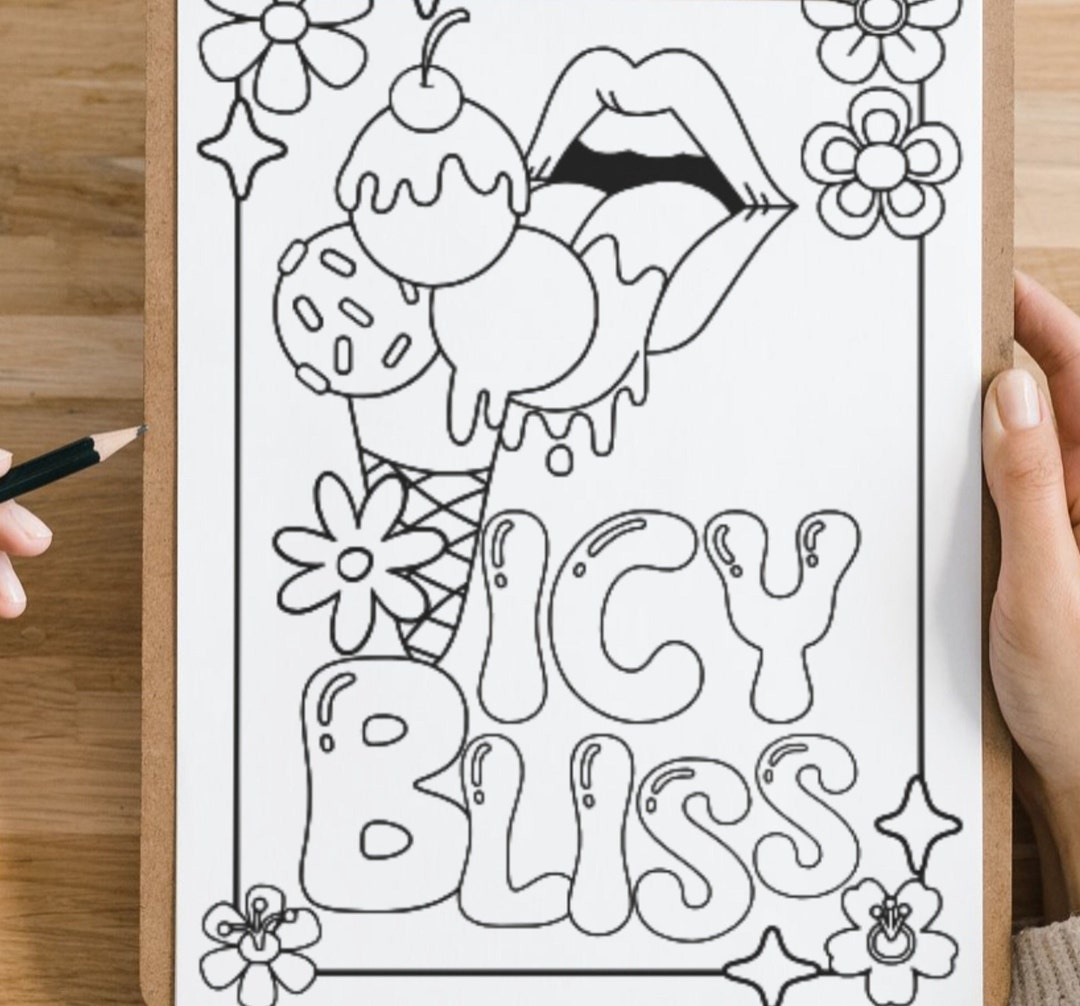 20 Retro Preppy Coloring Pages | Groovy Printable Book (PDF) - Etsy Canada