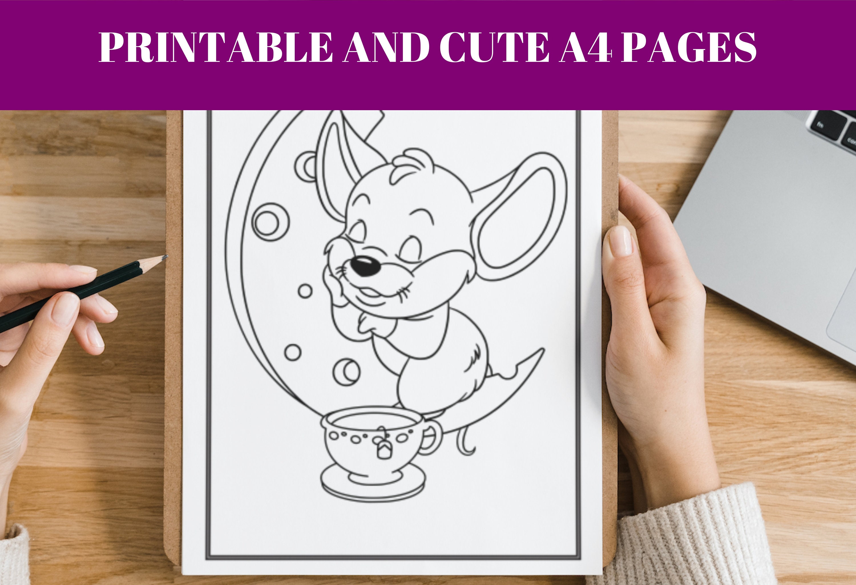 20 Cute Mice Coloring Pages Cute Mouse Coloring Book Fairy - Etsy