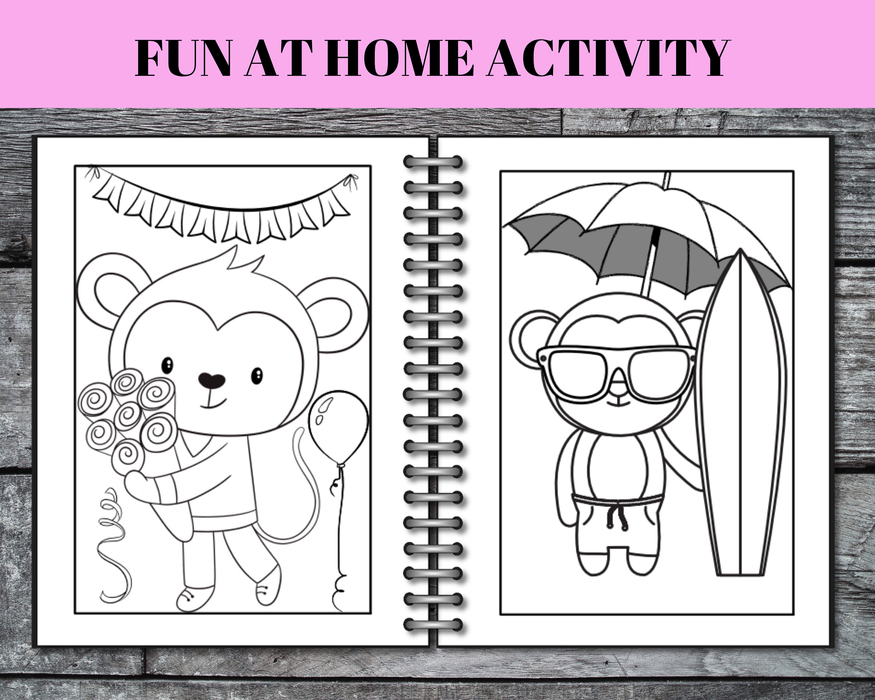 70+ Jungle Monkey Coloring Pages - Monkey Coloring Book for Kids Boys ...