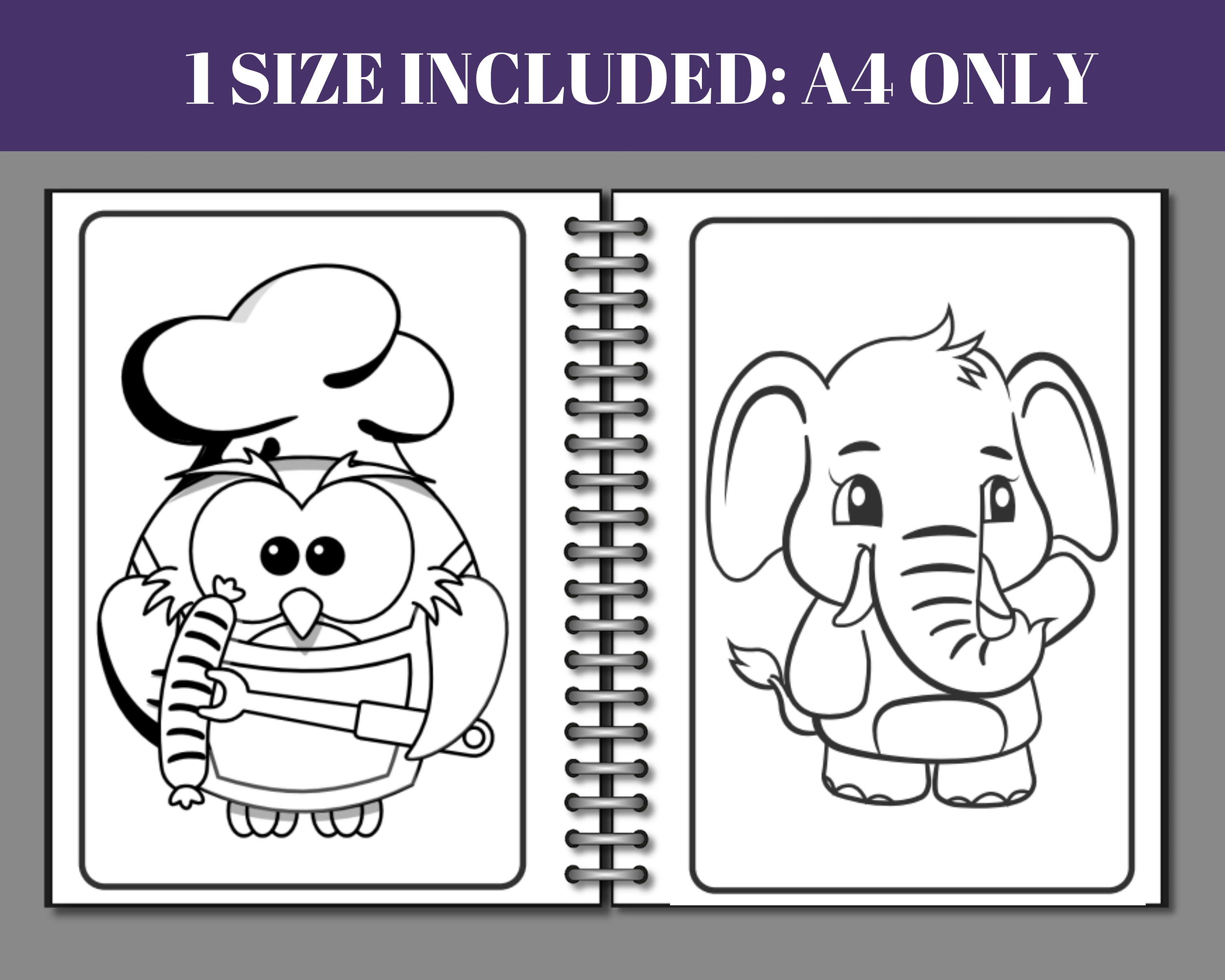 30 Printable Cute Animal Coloring Pages - Etsy