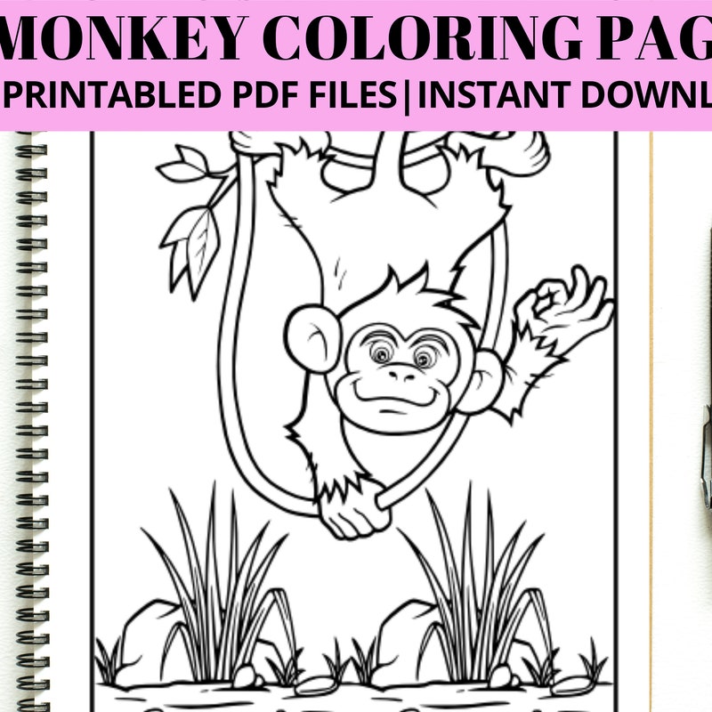 Christmas Monkeys Colouring - Etsy UK
