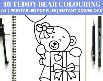 21 Bear Coloring Book Pages Teddy Bears, Baby Bears, Happy Bears ...