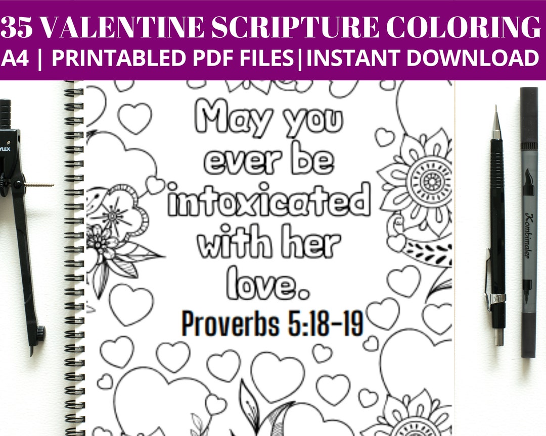 35 Valentines Day Scripture Coloring Pages, Bible Verse Activity ...
