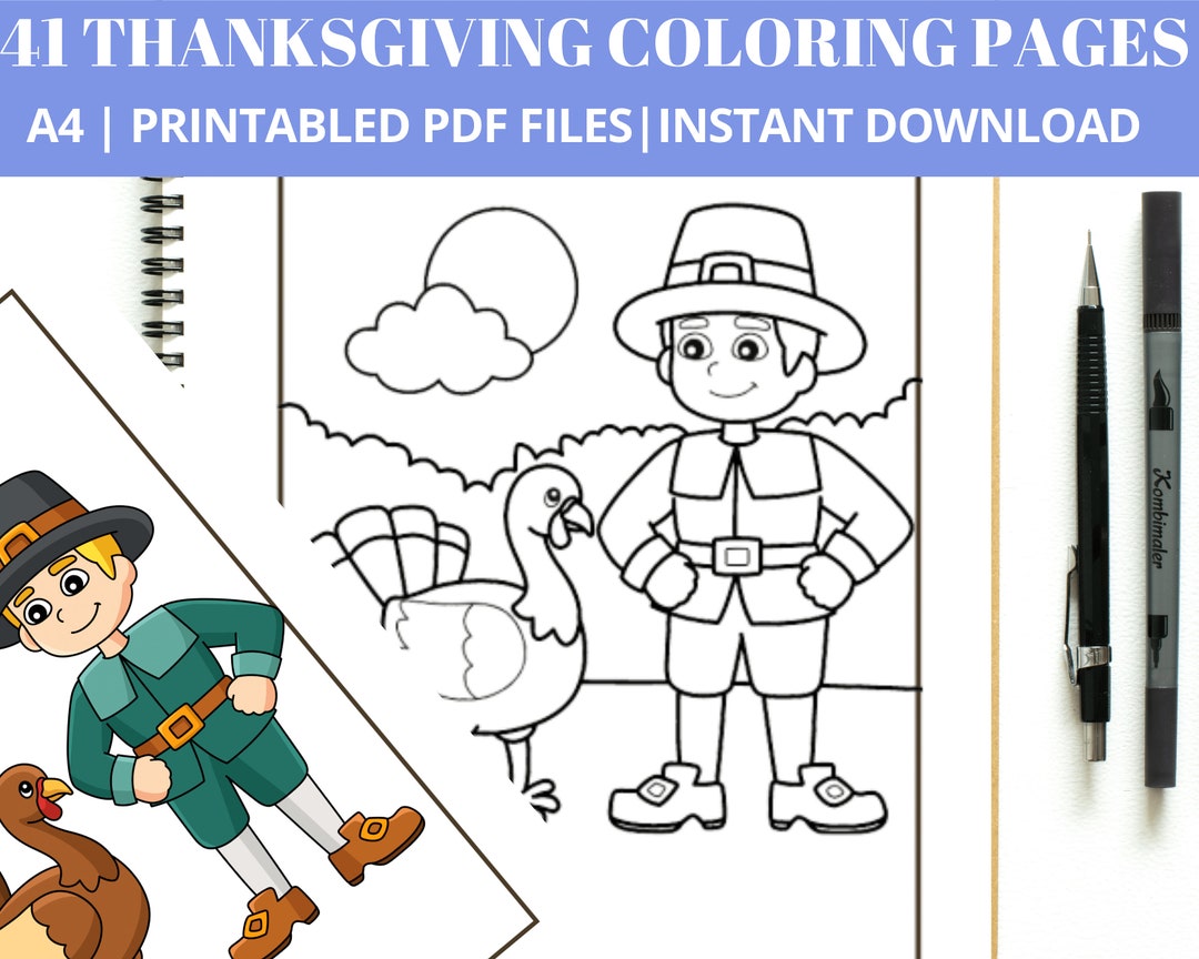 41 Fall Thanksgiving Coloring Pages for Adults/teens (digital Download ...