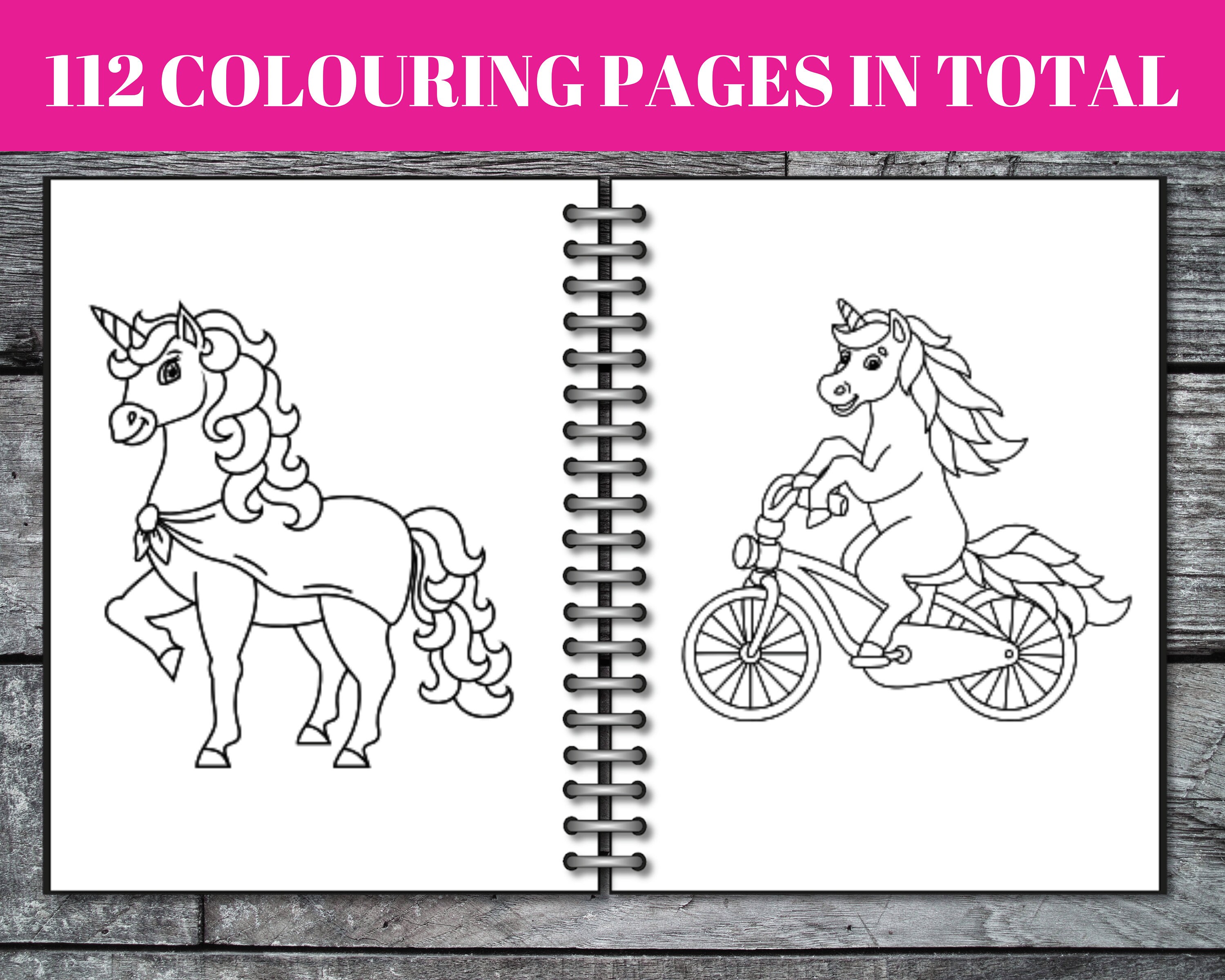 112 Unicorn Colouring Book Pages Colouring Sheets Unicorns - Etsy