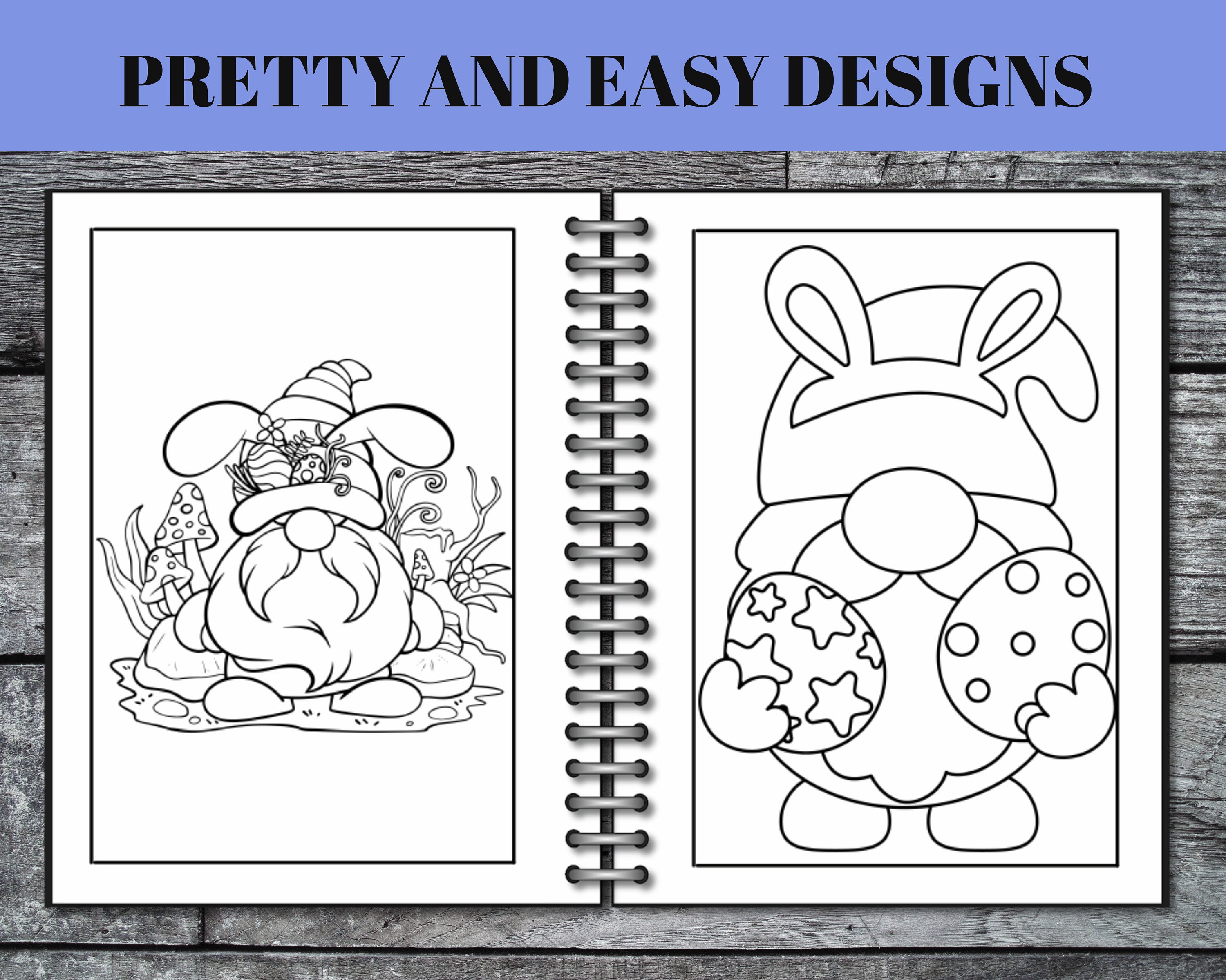 100 Easter Gnomes Coloring Pages Printable Coloring Book Instant ...